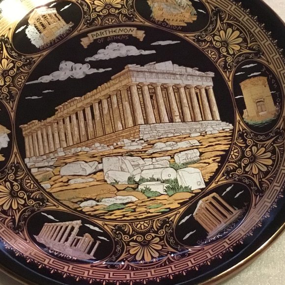 Adis Parthenon plate | Accents | 24 Karat Gold Parthenon Of Athens ...
